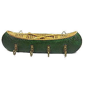 Canoe Decorative Key Hooks / Key Rack / Wall Plaque (Green)