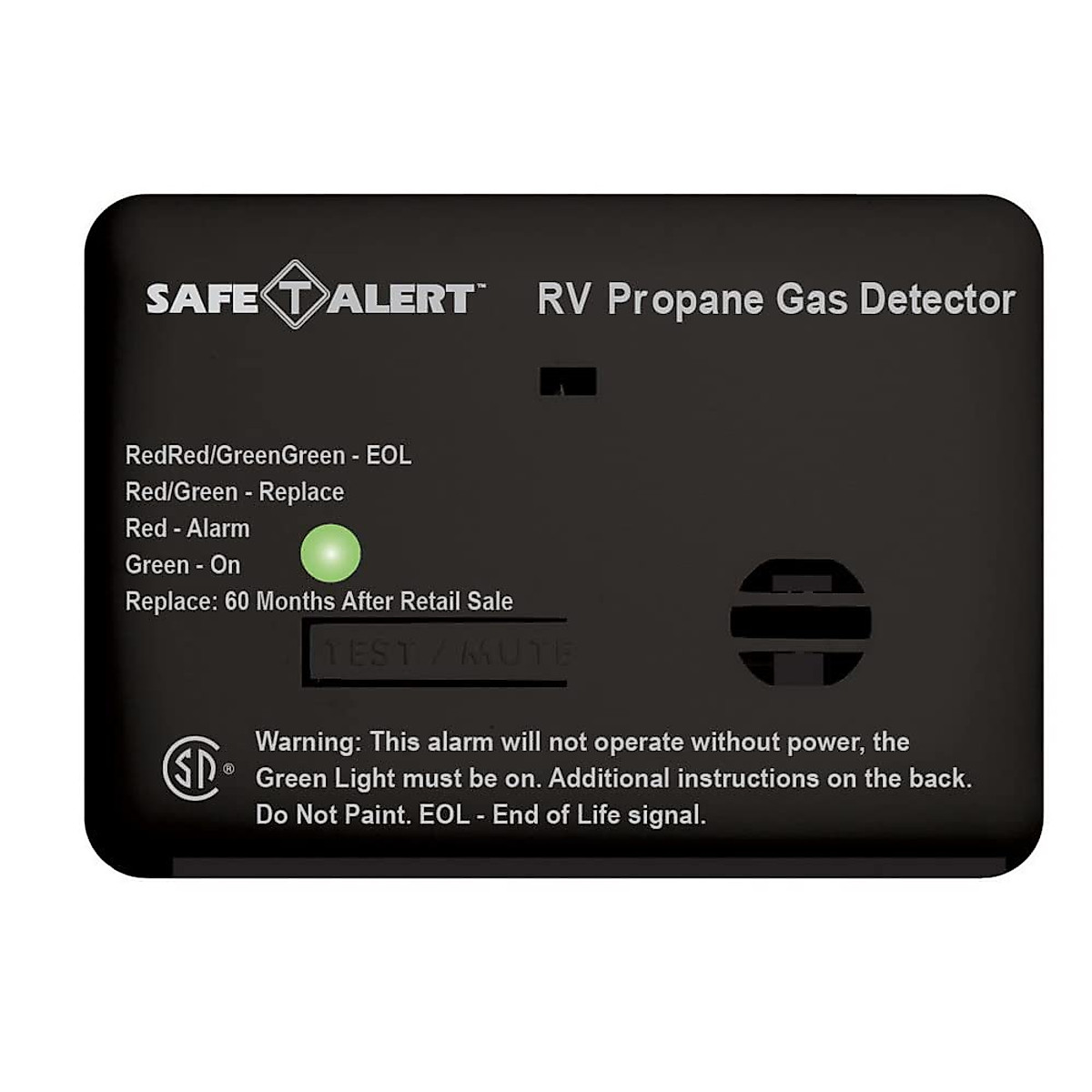 Safe T Alert 20-441-P-BL Mini Hard-Wired Propane/LP Gas Alarm - 12V, 20 Series, Black