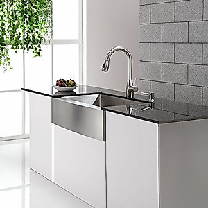 Kraus KHF200-36 Standart PRO Kitchen Stainless Steel Sink, 36 Inch Round Apron Single Bowl