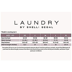 Laundry By Shelli Segal Women's Coat-3/4 Windbreaker Coat with Cinched Waist, Black (2016), Medium