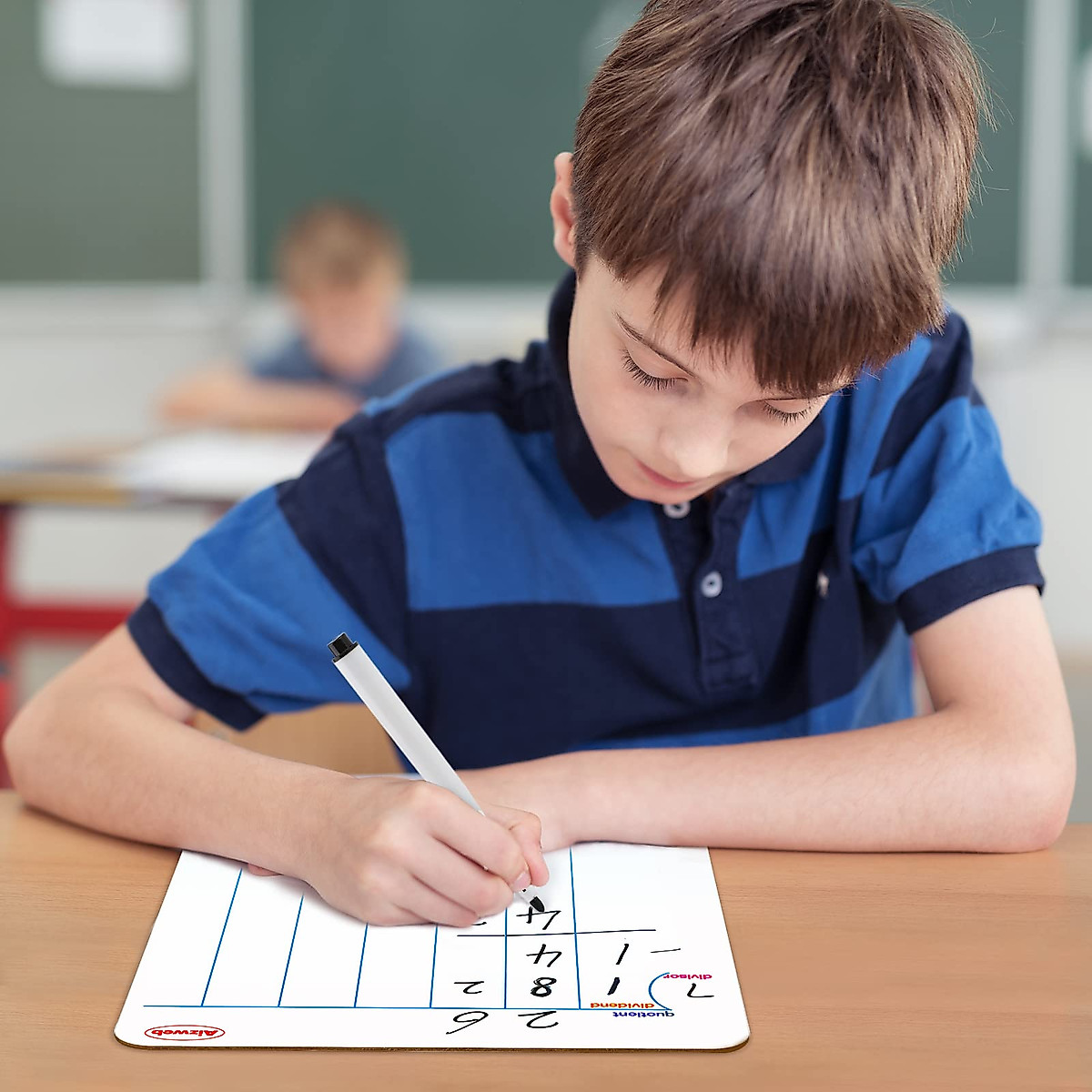 Dry Erase Long Division White Board,9 x 12 Multi-Digit Computation Double-Sided Dry Erase Board,Math Manipulatives White Board for Students,Classroom and Home,Small White Board Dry Erase (Division)