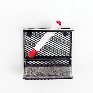 Safco Products 3611BL Onyx Mesh Organizer Tray | Steel Construction | Durable Powder Coat Finish | Fits with Magnetic Marker Boards | 5.25"W x 5.25"D x 2.5"H