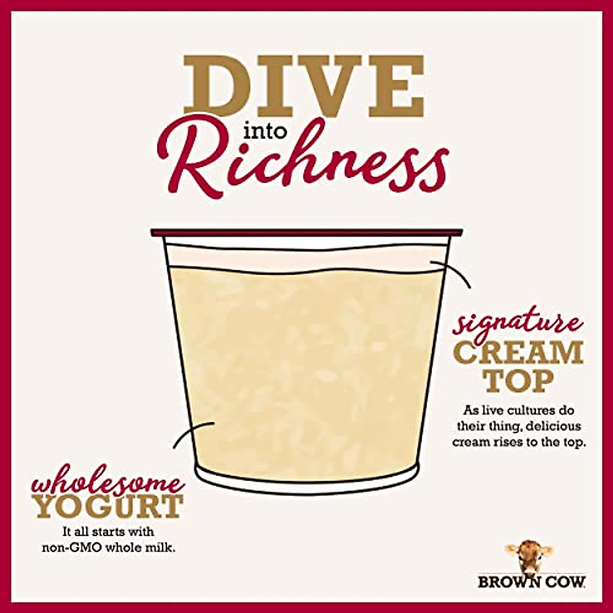 Brown Cow Cream Top Vanilla Whole Milk Yogurt, 5.3 oz. Cup - Creamy, Delicious Yogurt