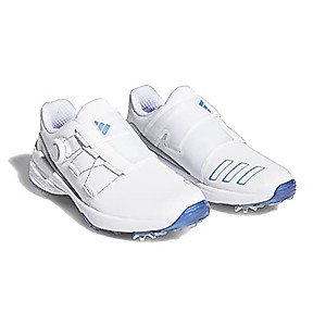 adidas Women's ZG23 BOA Golf Shoes, Footwear White/Blue Fusion Metallic/Silver Metallic, 8.5