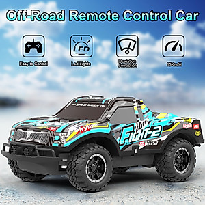Remote Control Car, 1/24 Scale Model Racing Car Toys, RC Car for Kids and Boys with Cool Led Lights, Hobby RC Cars Toys Birthday Gifts for 3 4 5 6 7 8 Year Old Boys Girls