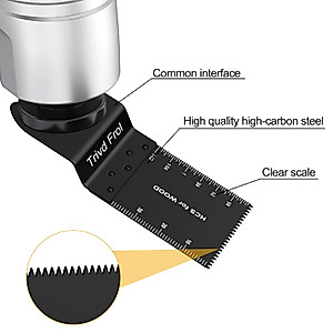 Trivd Frol 50PCS Oscillating Saw Blades, Professional Universal Titanium Multitool Blades for Wood Plastics Metal, Quick Release Multi Tool Blades Kits Fit Dewalt Ryobi Milwaukee Rockwell Fein