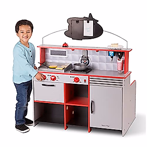 Melissa & Doug Double-Sided Wooden Star Diner Restaurant Play Space