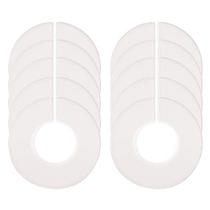 QUUPY 10Pcs White Plastic Clothing Rack Size Dividers Closet Organizer Hanger Separator Divides Clothing Rod Round Hangers Closet Dividers for Home Closets Clothing Shops Clothing Rack
