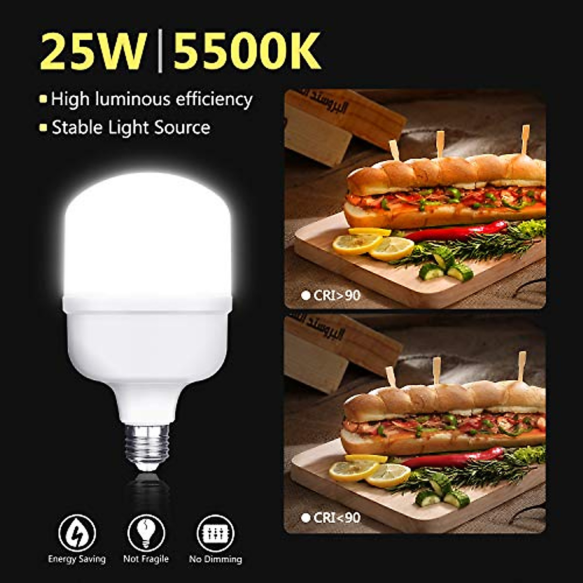 Neewer Upgraded 450W LED Photography Softbox Lighting Kit: (2) 24x24 Inches Softbox with E27 Socket and 5500K Instant Brightness Energy Saving LED Bulbs and Stand for Photo Studio Video Shooting