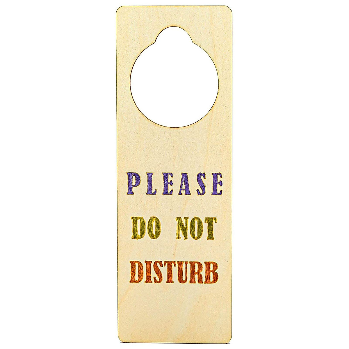Wooden Door Knob Hanger, Please Do Not Disturb (3.25 x 9.5 in, 12-Pack)