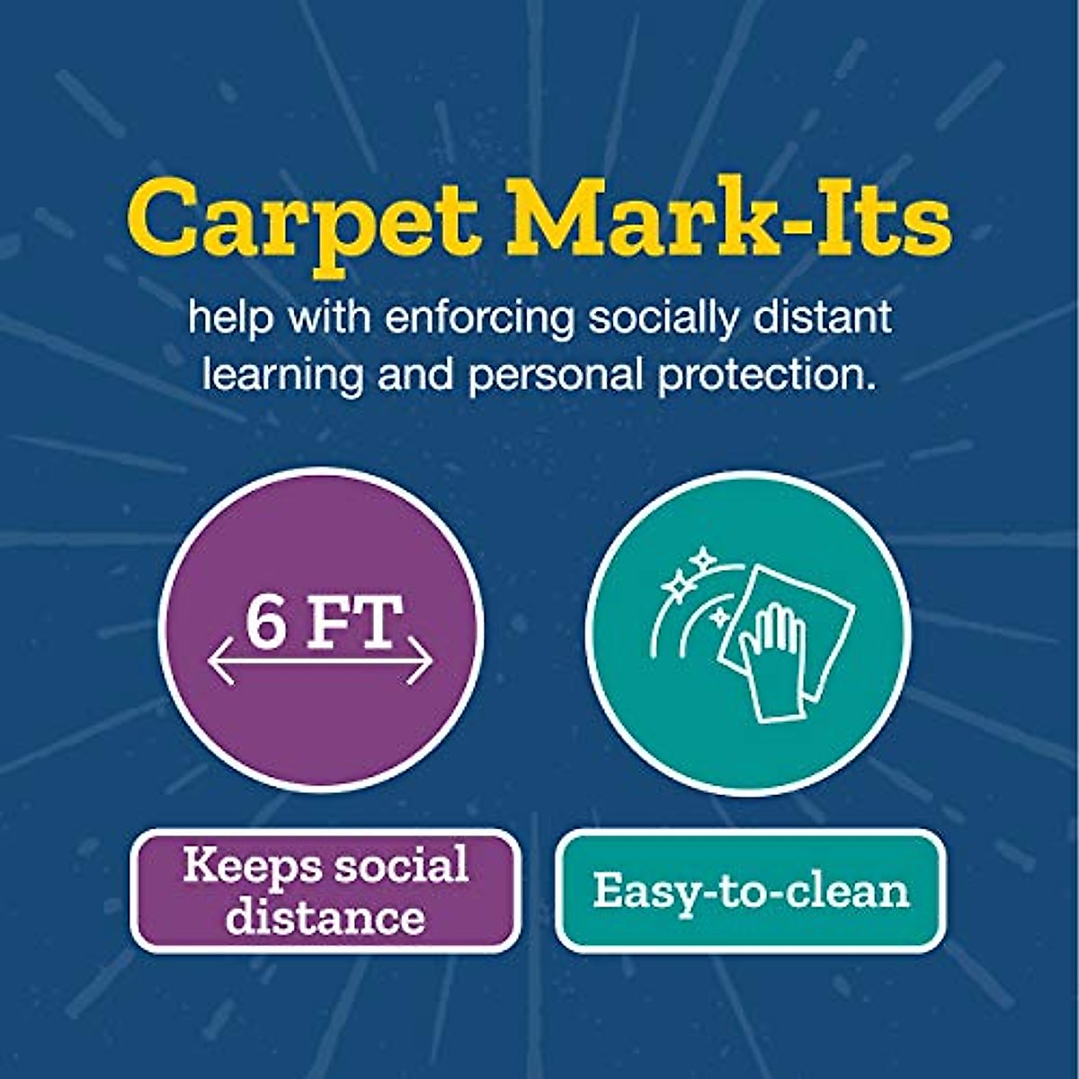 Really Good Stuff Carpet Mark-Its – 36 Pack–Line-Up Helpers – Carpet Markers for the Classroom – Numbered Spot Markers and Labels – 4" Carpet Dots for Teacher Supplies