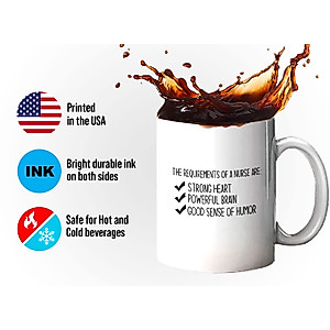 Bubble Hugs Nurse Coffee Mug 11oz White - The Requirements - Labor Clinical Certified Nursing Assistant Surgical Emergency Oncology Practitioner