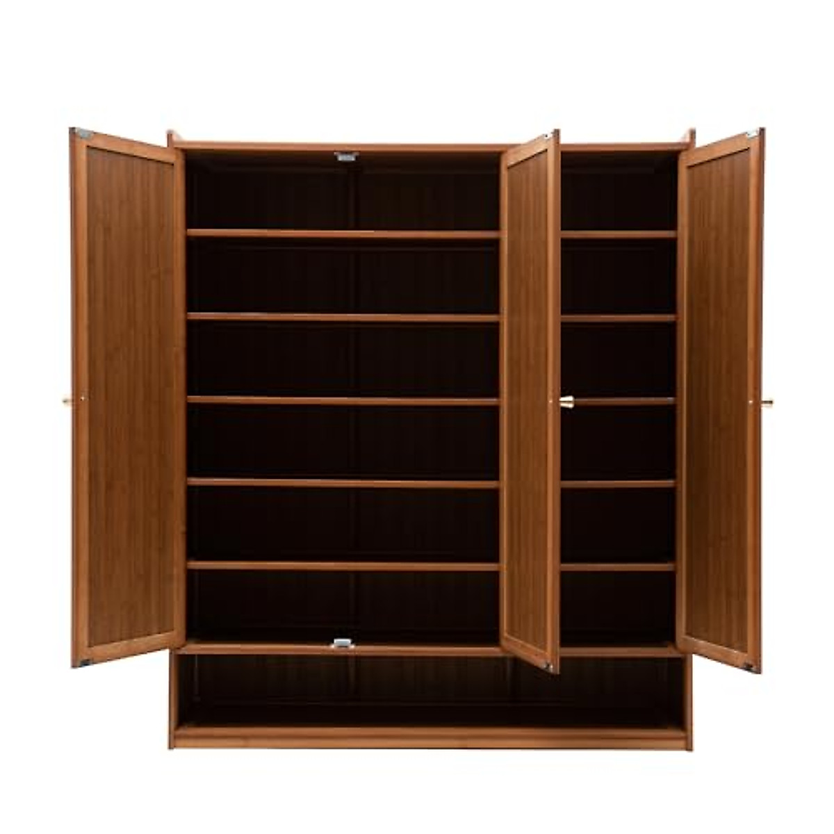 LOYALHEARTDY 8 Tier Shoe Storage Cabinet with Doors, Bamboo Free Standing Shoe Racks Entryway Shoe Organizer with Open Compartment, 35.4" W x 12.6" D x 42.1" H