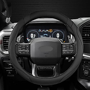 West Llama Customized Auto Car Steering Wheel Cover for Ford F-150, F-250, F-350, Expedition (Black)