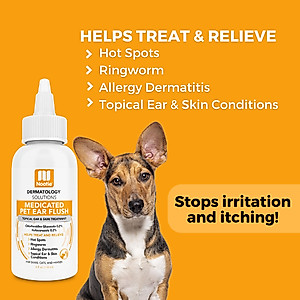 Nootie Dermatology Solutions- Ear Flush for Dogs & Cats, 4 oz