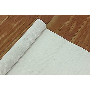 Casavani Indian Handmade Cotton Dhurrie Solid White & Beige Area Rug Boho Kilim Flat Weave Rug Indoor Hall Room Decor Carpet Throw Rugs for Bedroom Living Room Bathroom Balcony 5x5 Feet Square