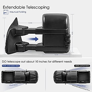 MOSTPLUS Towing Mirror Compatible with 2008 2009 2010 2011 2012 2013 2014 2015 2016 Ford F250 F350 F450 F550 Super Duty Power Heated Mirror w/Led Turn Light (Set of 2)