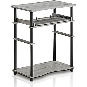 Furinno 10016GYW/BK Home Laptop Notebook Computer Desk, French Oak Grey/Black