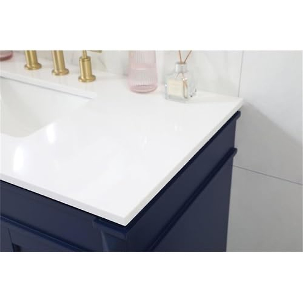Elegant Decor Indoor Modern Under Sink Bathroom Fixtures Storage Organizer Cabinet 42 inch Single Bathroom Vanity - Blue