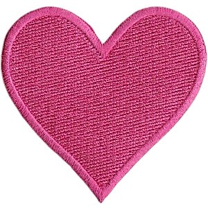 Hot Pink Heart - Embroidered Iron on Patch