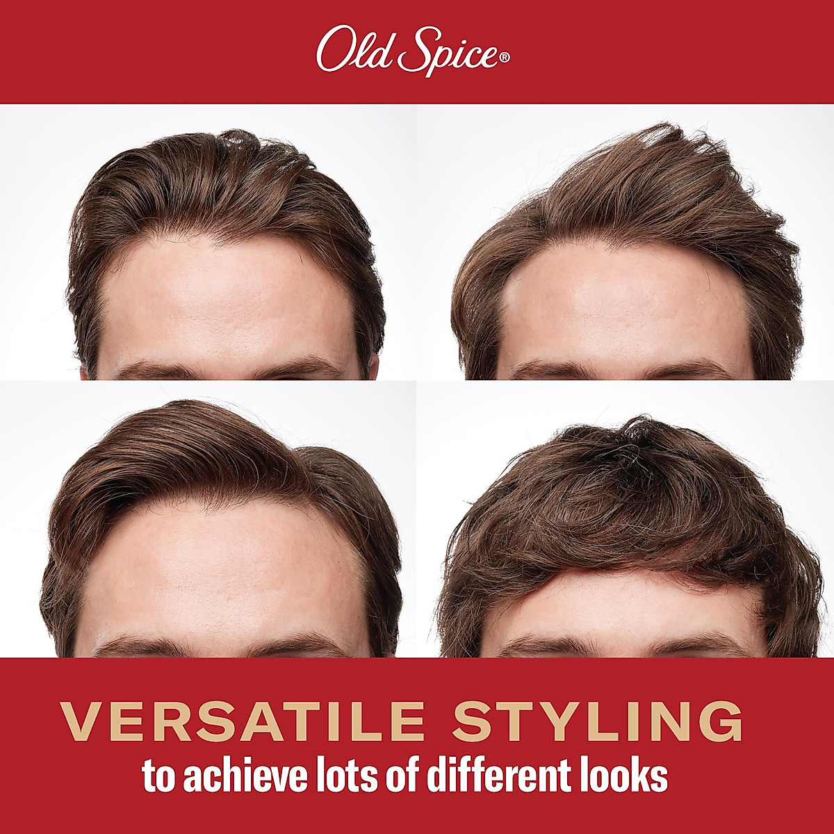 Old Spice No Crunch Crème, Hair Styling Crème for Men, Low Hold with Low Shine, 2.22 oz