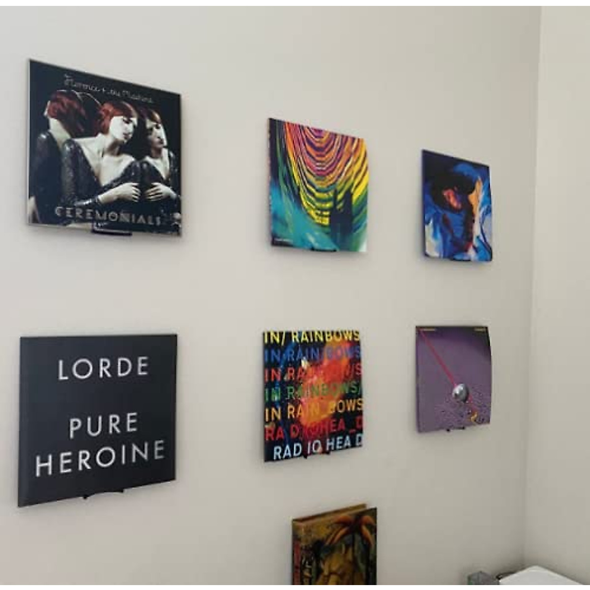 3d Lasers Lab Wall Mount Vinyl Record Display/Shelf [5-pk] - Display Your Albums Without Damaging Your Walls, Perfect for Office, Home, Dorms, and Apartments (Black, 5)