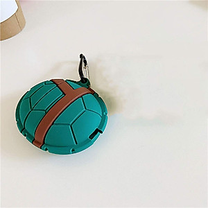 Rertnocnf Compatible with Earbuds Case Airpods 1 & 2, 3D Vivid Distinctive Turtle Shell Design Kids Girls Women Cute Animal Wireless Earphone Soft Silicone Shockproof Protector Hook