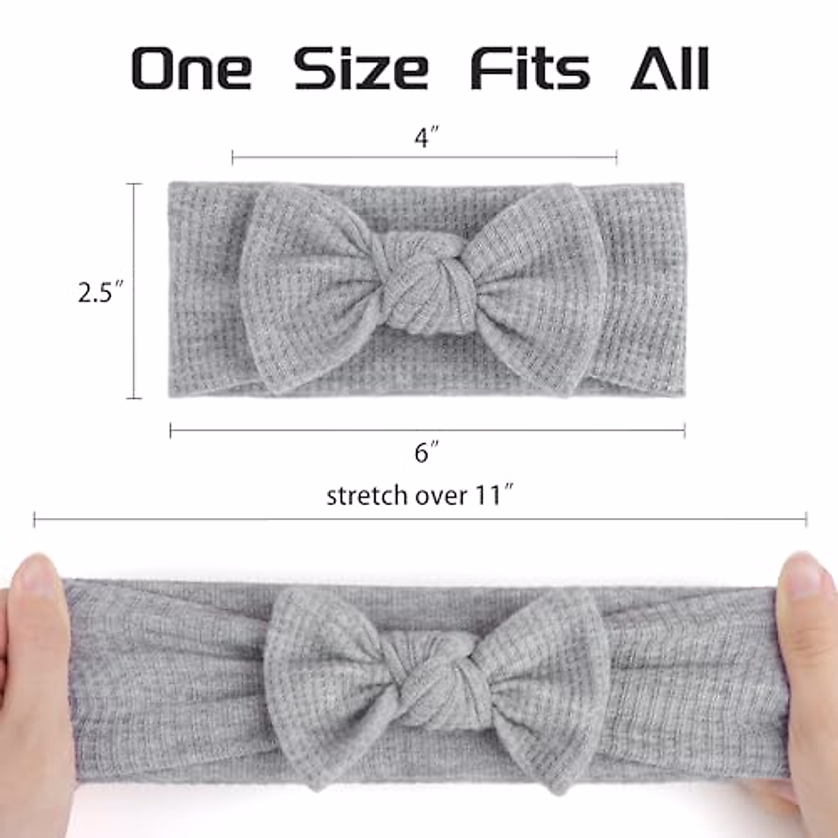 YanJie 4 PCS Baby Girl Headbands Handmade Big Bows Soft Stretchy Infant Newborn Headband with Bows Headwrap Hair Accessories Beige Light Khaki Coffee Gray