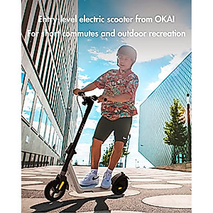 OKAI ES50B Electric Scooter | Entry-Level E Scooter - 12.4 Miles Range | 15.5mph Top Speed - Lightweight and Foldable Electric Kick Scooter for Teens, Adults & Kids
