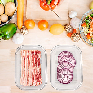 Niurewan Deli Meat Container for Fridge,Bacon Keeper With Lid for Refrigerator,Airtight Lunch Meat Stackable Storage Boxes for Cold Cuts,Salami,Deli,Lunch Meat,18.6oz