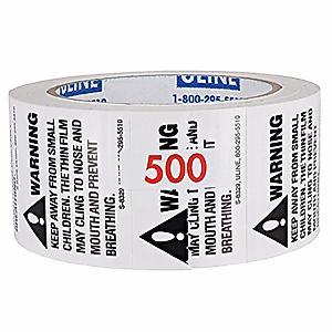ULINE S-8329 500-Count 2x2-inch Bulk Packaged Suffocation Warning Labels for Child Safety