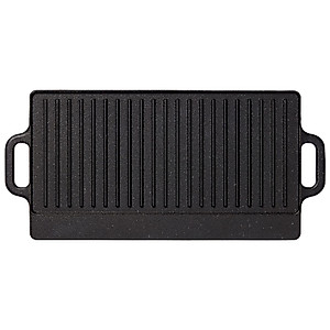 THE ROCK by Starfrit 032225-003-0000 Traditional Cast Iron Reversible Grill/Griddle