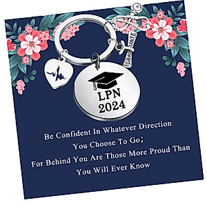 LQRI LPN 2024 Keychain LPN Keychain Caduceus Women Jewelry Licensed Physicians Nurse Graduation Gifts LPN Gifts(LPN)