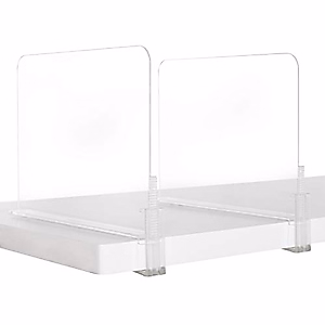 Richards Acrylic Closet Shelf Divider and Separator 6 Pack- Great for Storage and Organization in Bedroom, Bathroom, Kitchen and Office Shelves, Clear (9875300-3)