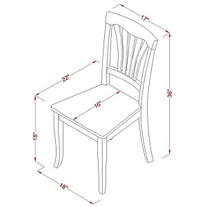 East West Furniture DMAV5-OAK-W 5 Piece Dinette Set for 4 Includes a Round Dining Room Table with Dropleaf and 4 Kitchen Dining Chairs, 42x42 Inch, Oak