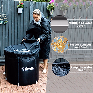 Clim8 Ice Bath Tub for Athletes: 85 Gallons Cold Plunge Tub with Lid, Insulated 4 Layers Portable Freestanding Ice Plunge Tub for Recovery