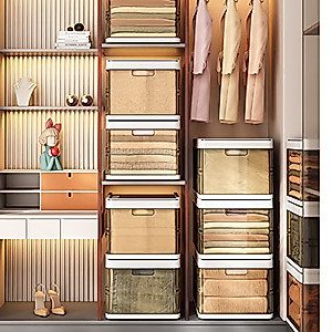 Jeans Organizer for Closet, Wardrobe Clothes Organizer for Folded Clothes, 9 Grids Clothes Drawer Organizer, Stackable Closet Organizer and Storage for Thin Jeans, T-Shirts, Underwear, Legging