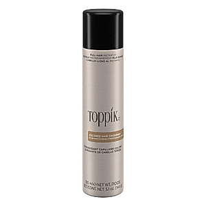 Toppik Colored Hair Thickener, Light Brown, Volumizing Root Touch Up Concealer Hair Color Spray, Colored Spray for Root Touch Up, Cover Up, Hair Thickening, Hair Building Fiber Spray, 5.1oz Spray