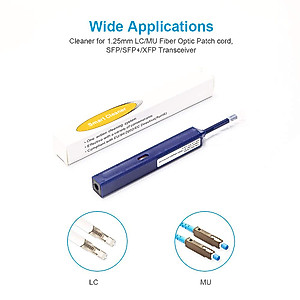 Fiber Optic Cleaner,Fiber Optic connectors Cleaning,Fiber Optic Cleaner Pen with 800+ Cleans for LC/MU 1.25mm UPC/APC Ferrules Push Type