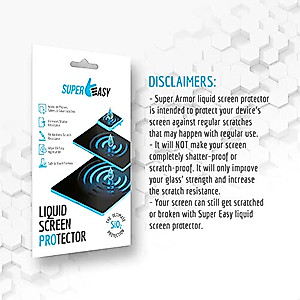 SUPER EASY Liquid Glass Screen Protector - Wipe On Scratch and Shatter Resistant Oleophobic Nano Protection for All Phones Tablets Smart Watches Universal