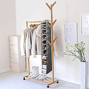 Hanging Shoe Shelves, 10 Shelves Hanging Shoe Organizer for Closet, Shoes Holder Storage Shelves, Shoe Storage Hanging Shoe Holder, Breathable No-Wover Fabric for Shoes, Closet and Baby Things, 2 pack