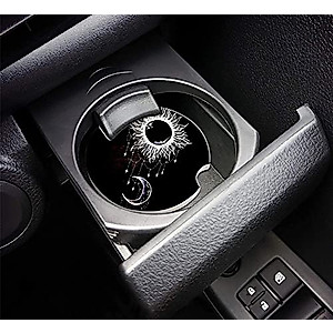 Car Coasters 4 Pack Car Cup Holder Coaster 2.56" Drink Coasters Ceramic Stone Cork Base Set (Sun and Moon)