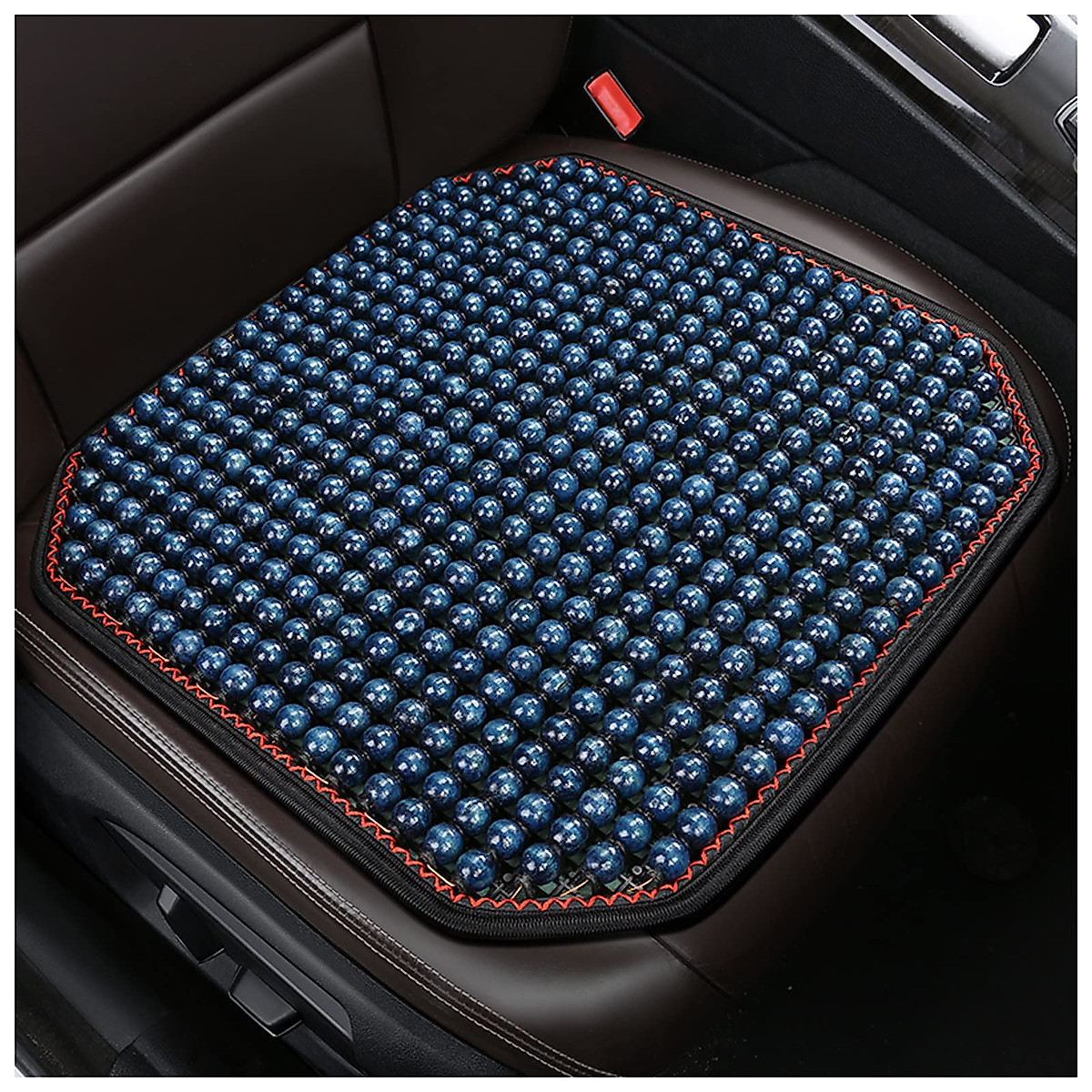 JDbezuge Wood Beaded Car Seat Cover for Cars Trucks, Summer Cooling Seat Cushion, Airflow Car Seat Beads Cover Pad(Blue)