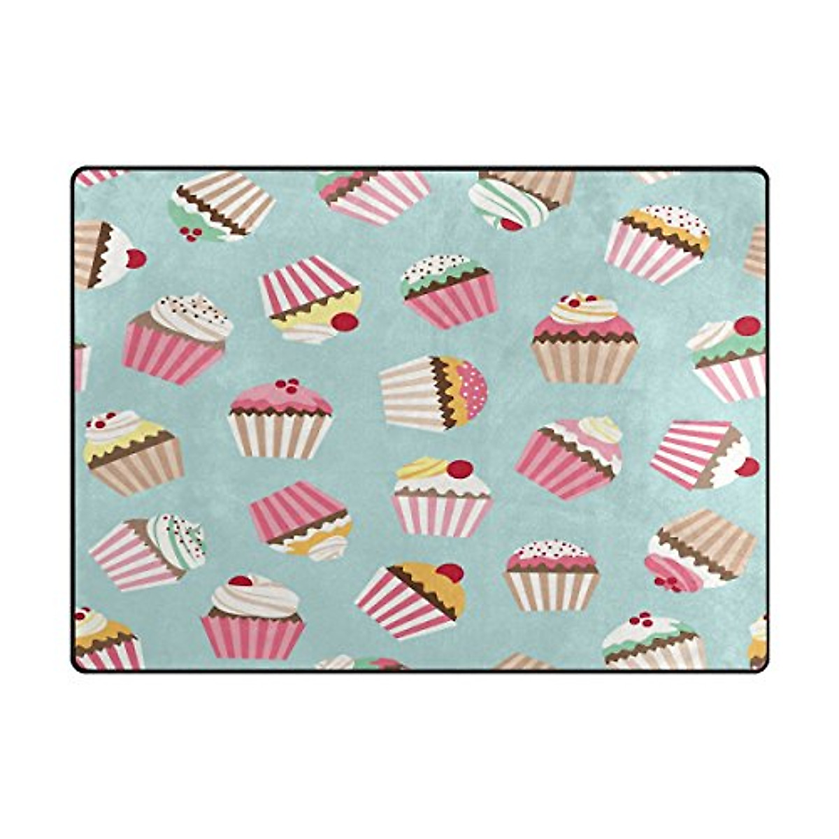 ALAZA Vintage Cartoon Cupcake Area Rug Rugs for Living Room Bedroom 7' x 5'