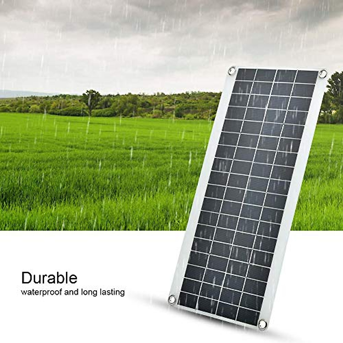 Jadpes 20W Flexible Polycrystalline Solar Panel, 20W New Flexible Polycrystalline Solar Panel Charger Outdoor Waterproof for RV, Homes, Boat | 12V Solar Panel 20W RV