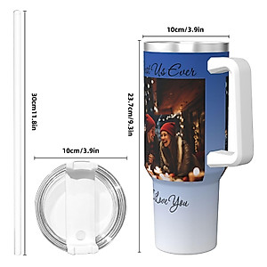 Mount Hour Custom Personalized Photos Stainless Steel Ice Bully Cup with Handle Lid Straw 40 OZ, Design Logo Text Name Travel Coffee Cup, Funny Presents for Birthday