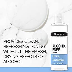 Neutrogena Alcohol-Free Gentle Daily Facial Toner, Fragrance-Free Face Toner to Tone & Refresh Skin, Toner Gently Removes Impurities & Reconditions Skin, Hypoallergenic, 8 fl. oz