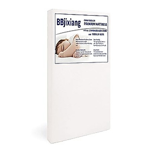 BBjixiang Baby Crib Mattress Premium Foam Toddler Bed Mattress with Waterproof and Removable Cover - 52"x28"x5" - Fits Standard Full-Size Crib and Toddler Bed