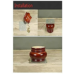 Mysummer 4PCS Round Furniture Bun Feet Walnut Finished 2.56inch Tall Wood Sofa Legs Replacement for Armchair Couch Sofa Cabinet Chair Loveseat Ottoman Dresser Legs