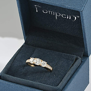 P3 POMPEII3 1ct 3 Stone Diamond Engagement Ring 14K Yellow Gold - Size 7